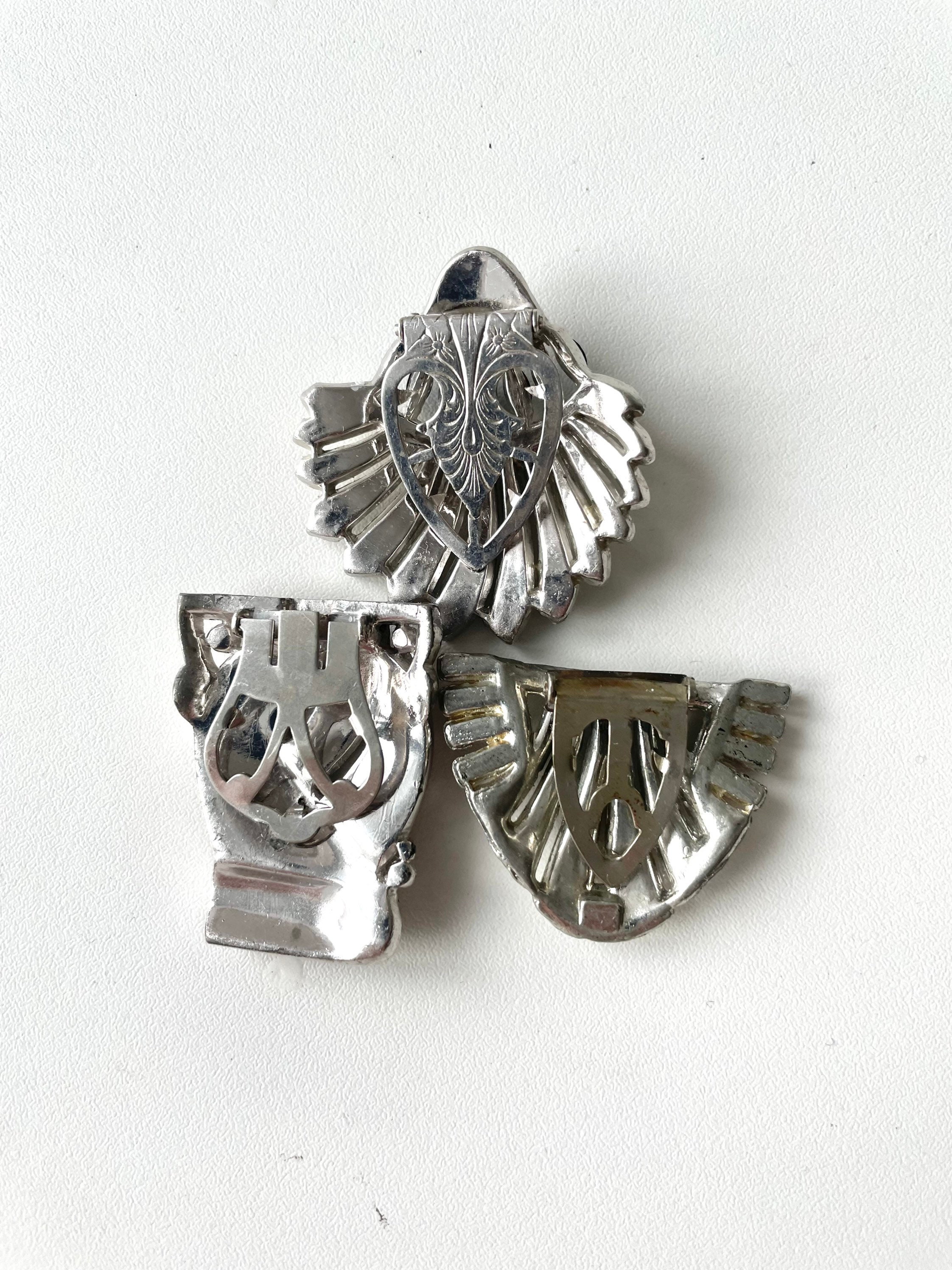 ART DECO Pins 1930s Art Deco Clips Antique Art Deco Jewelry. - Etsy