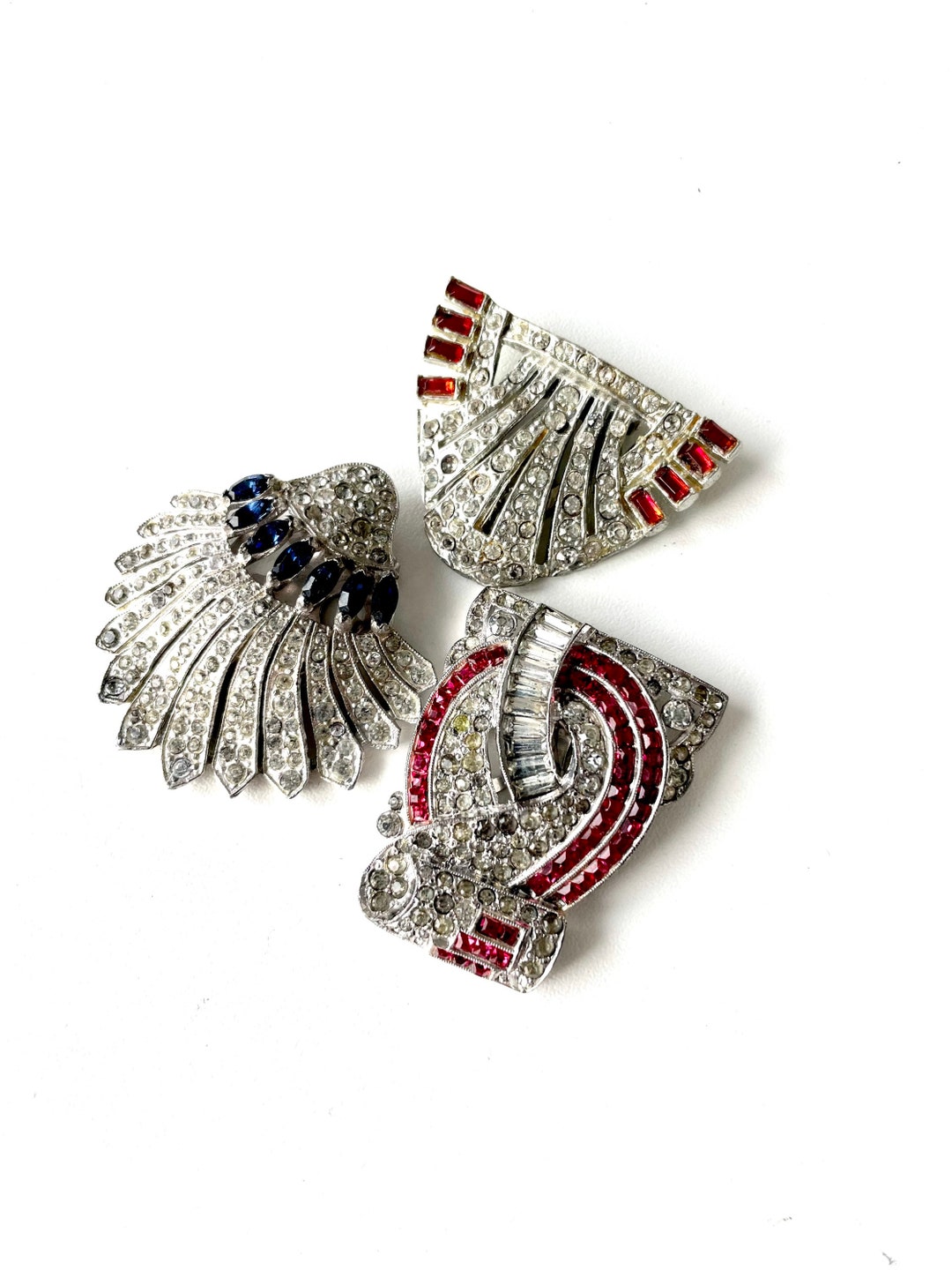 ART DECO Pins 1930s Art Deco Clips Antique Art Deco Jewelry. - Etsy