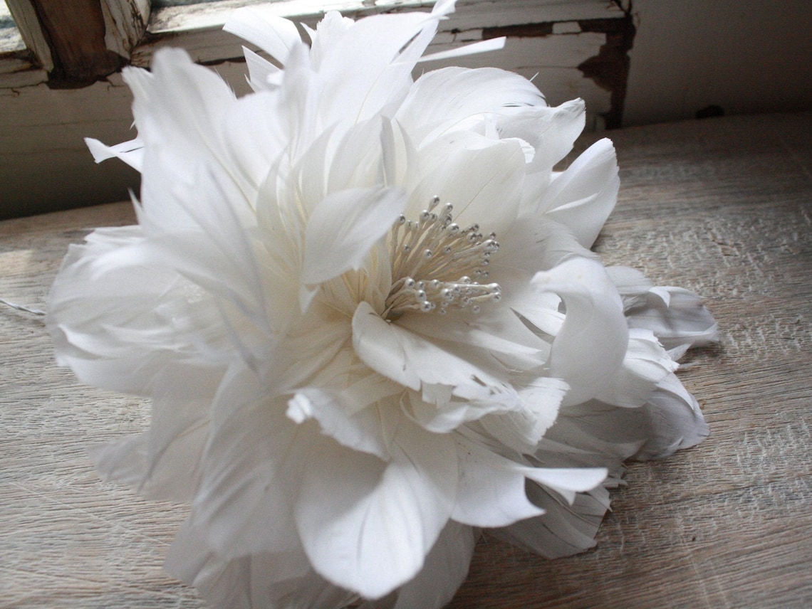 Feather Flower Tutorial How to Make Feather Flower Feather | Etsy