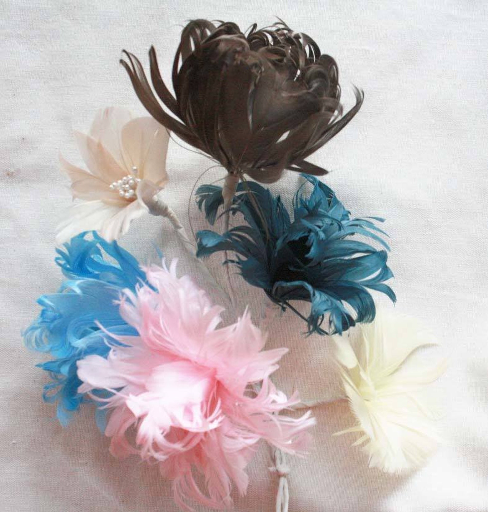 How to Make Feather Flowers DIY Tutorial : Feather Flowers B - Etsy