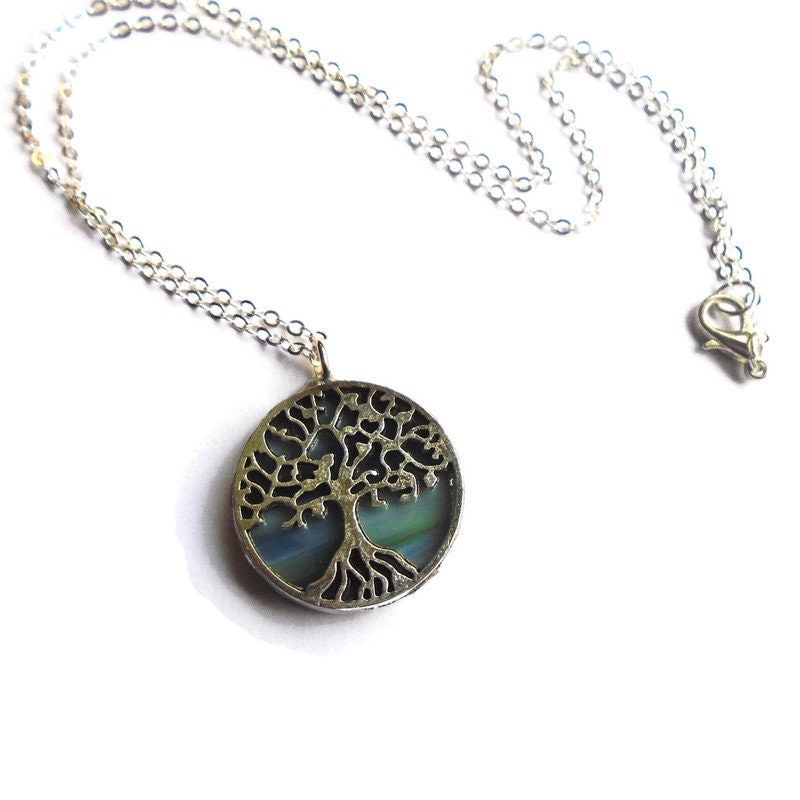 Small Tree of Life Necklace, Stained Glass Jewelry, Best Friend ...
