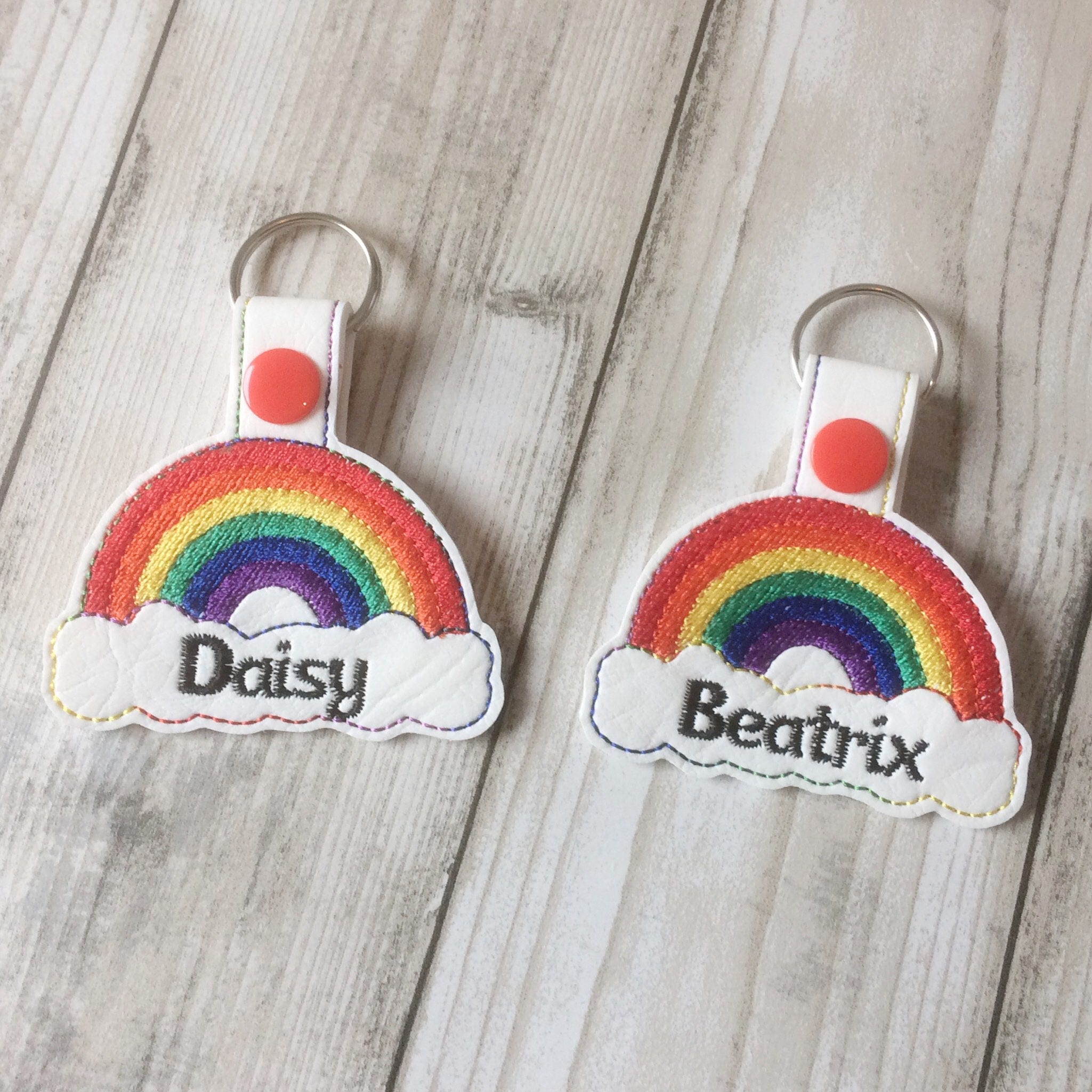 Personalised Rainbow Keyring Rainbow Keychain Book Bag Tag - Etsy UK