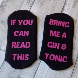 Gin and Tonic Socks Hidden Message Socks If You Can Read - Etsy