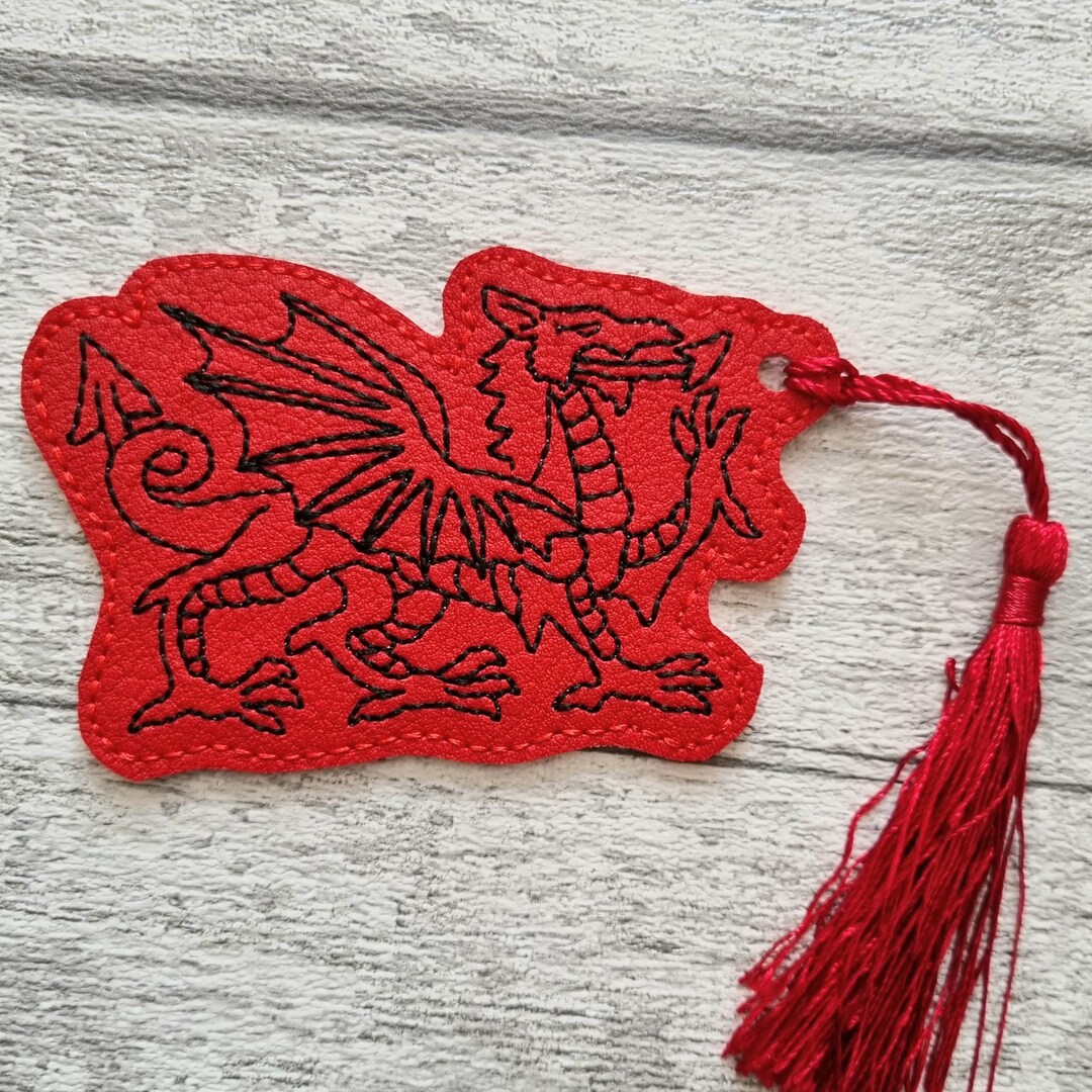 Dragon Bookmark, Geometric Bookmark, Embroidered Bookmark, Gift for ...