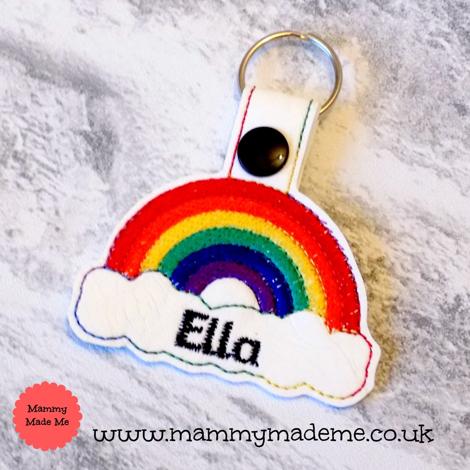 Personalised Rainbow Keyring Rainbow Keychain Book Bag Tag | Etsy UK