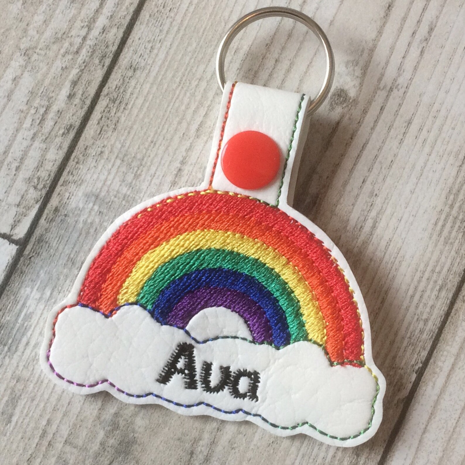 Personalised Rainbow Keyring Rainbow Keychain Book Bag Tag - Etsy UK