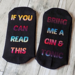 Gin and Tonic Socks Hidden Message Socks If You Can Read - Etsy