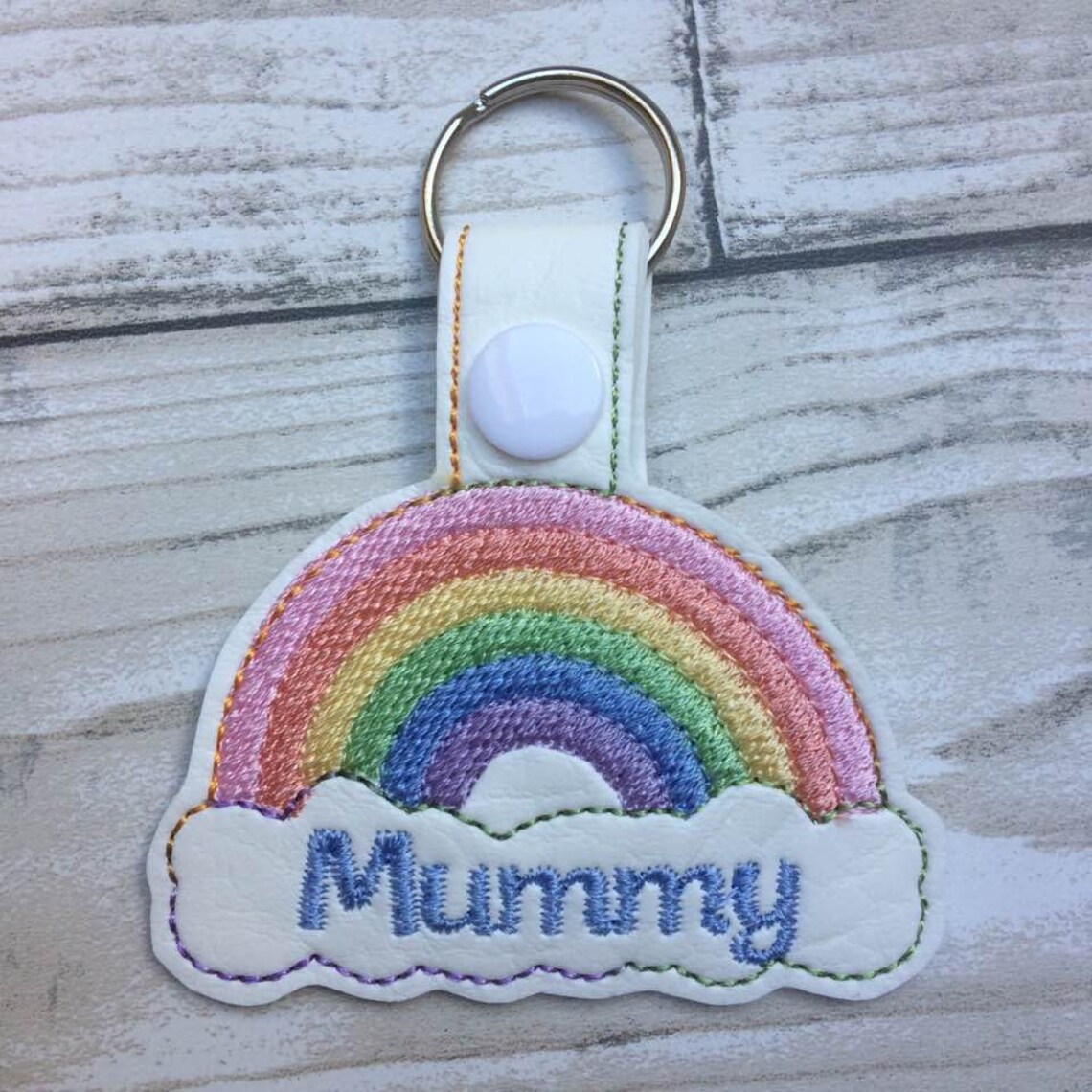 Rainbow Keyring Personalised Rainbow Keyring Book Bag Tag - Etsy UK