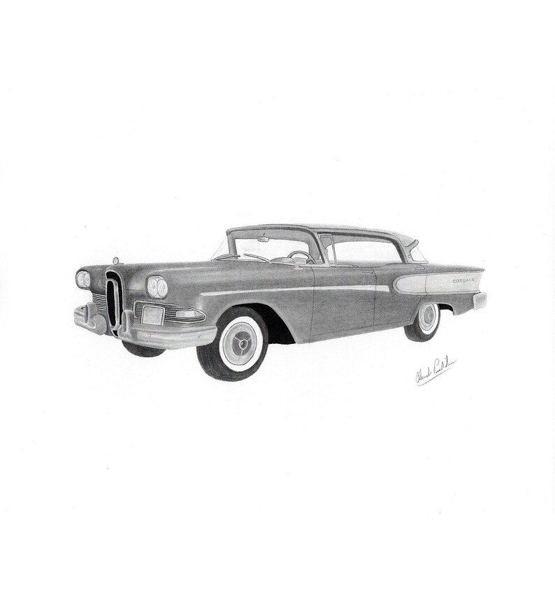 Edsel Wall Decoration Print of My Drawing of a 1958 Ford - Etsy Canada