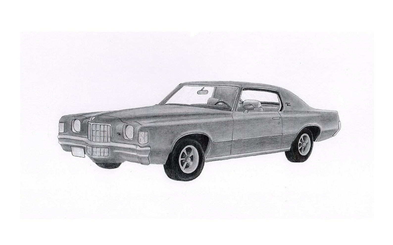 Print of My Pencil Drawing of a 1972 Pontiac Grand Prix, Pontiac Wall ...