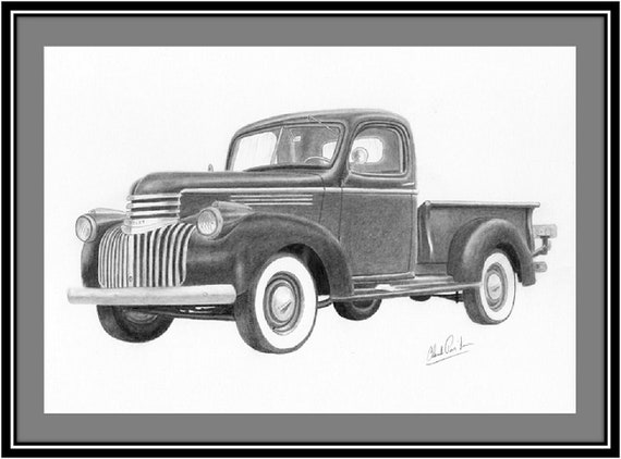 Old Chevy Truck Pencil Drawings