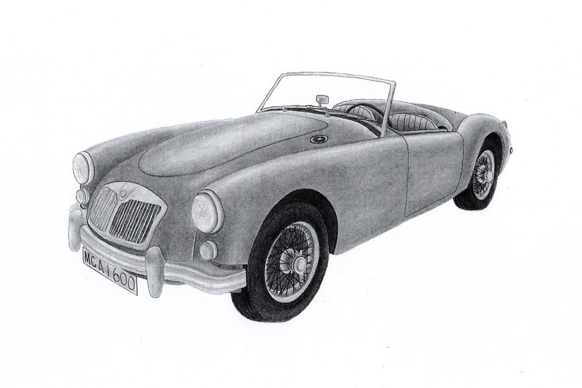 Print of My 1961 MG Drawing, MG Wall Decoration - Etsy