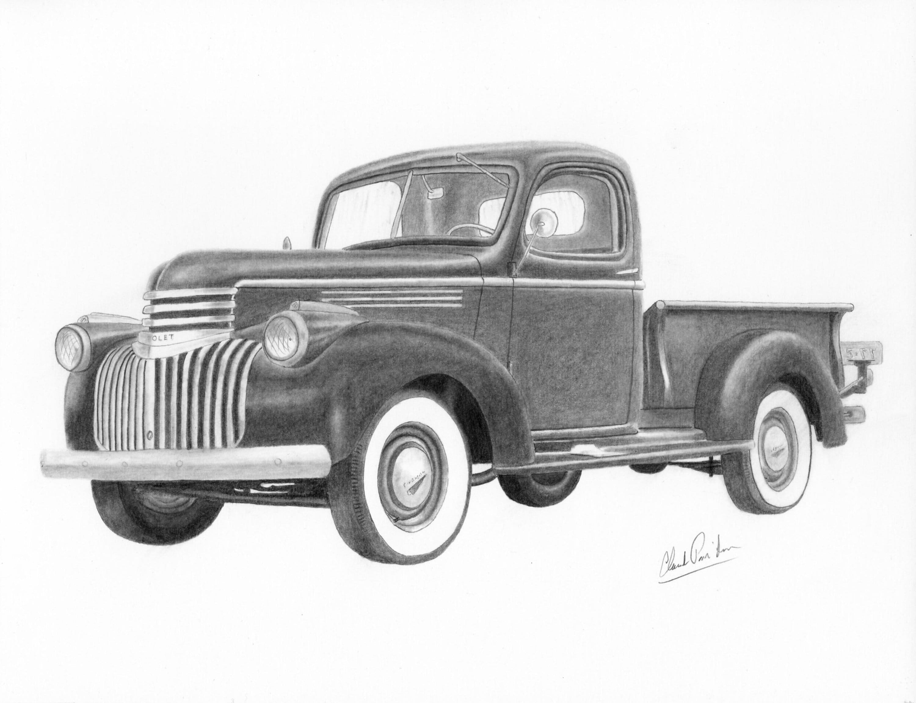 Old Chevy Truck Pencil Drawings