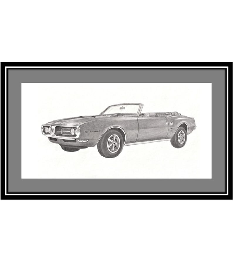 Print of My Drawing of a 1968 Firebird Pontiac Firebird Wall | Etsy