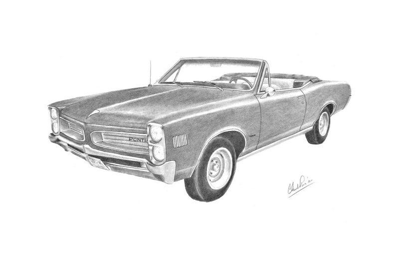 Pontiac Wall Decoration, Print of My Pencil Drawing of a 1966 Pontiac ...