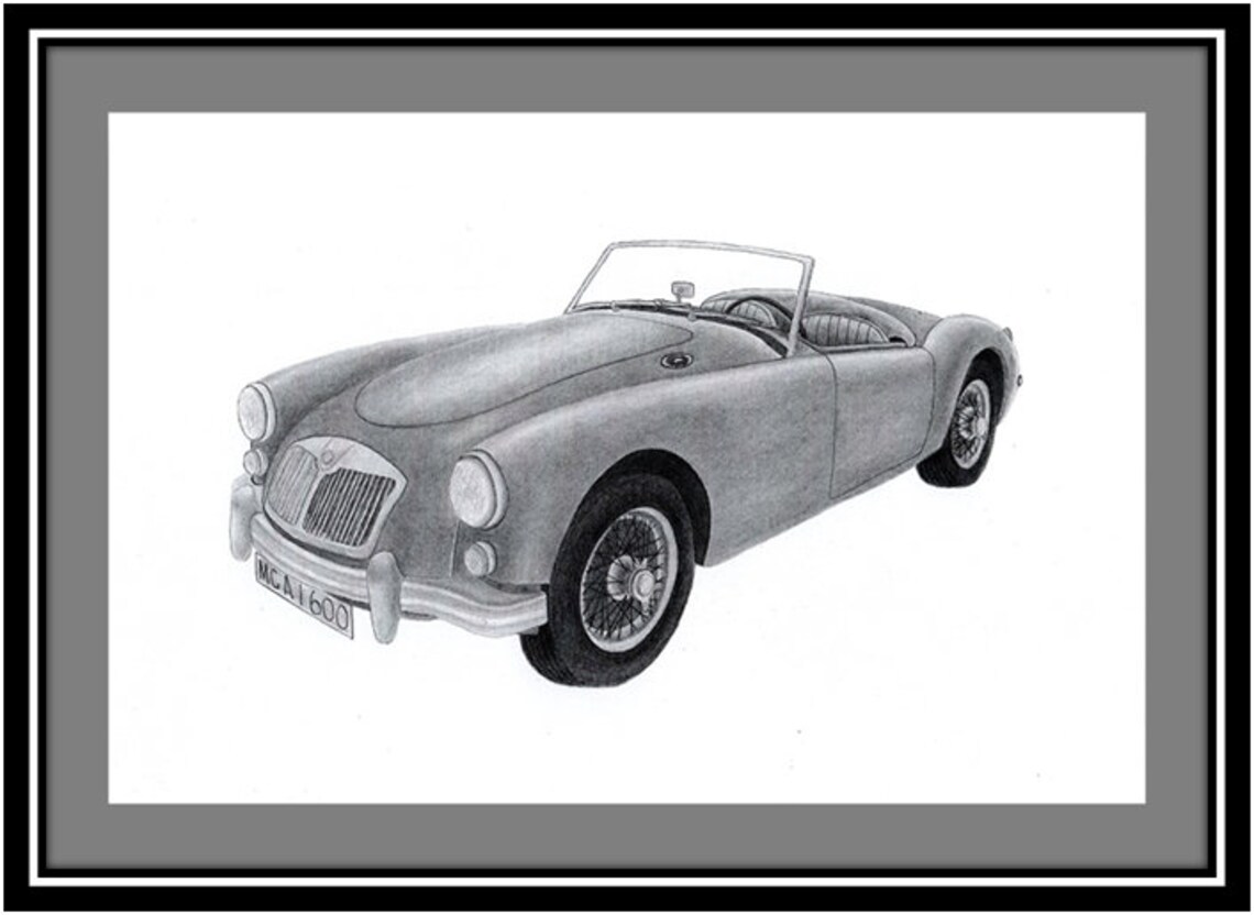 Print of My 1961 MG Drawing, MG Wall Decoration - Etsy