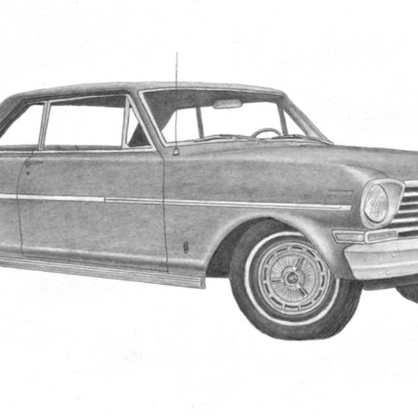 Chevy Nova Drawing - Etsy