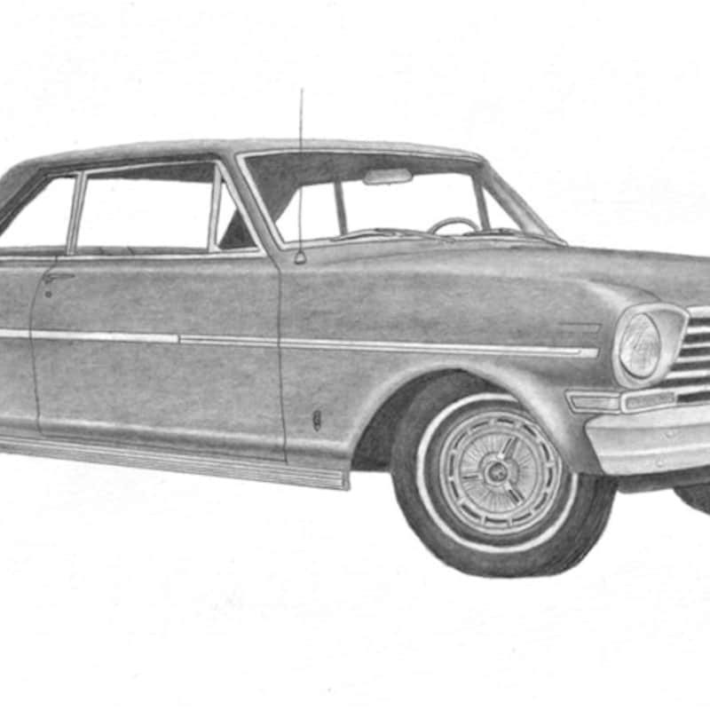 Chevy Nova Drawing - Etsy