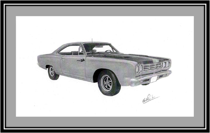 Print of My Drawing of a 1969 Plymouth Road Runner, 1969 Plymouth Wall ...