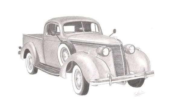 Studebaker Wall Decoration Print of My Pencil Drawing of a | Etsy