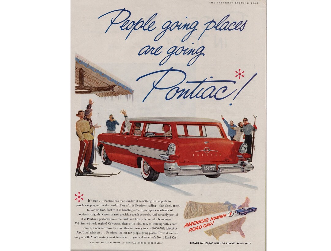 Pontiac Wall Decoration, Original 10 X 13 Inches 1957 Pontiac ...