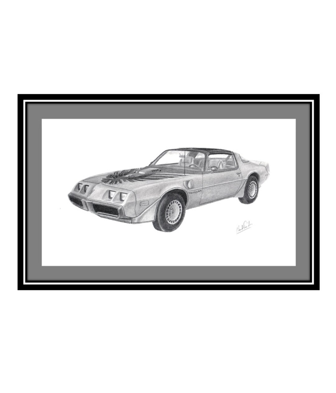 Firebird Trans-am Wall Decoration, Print of My Drawing of a 1979 Trans ...