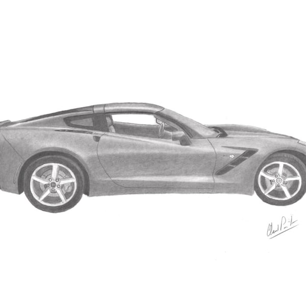 Corvette C7 Drawings - Etsy