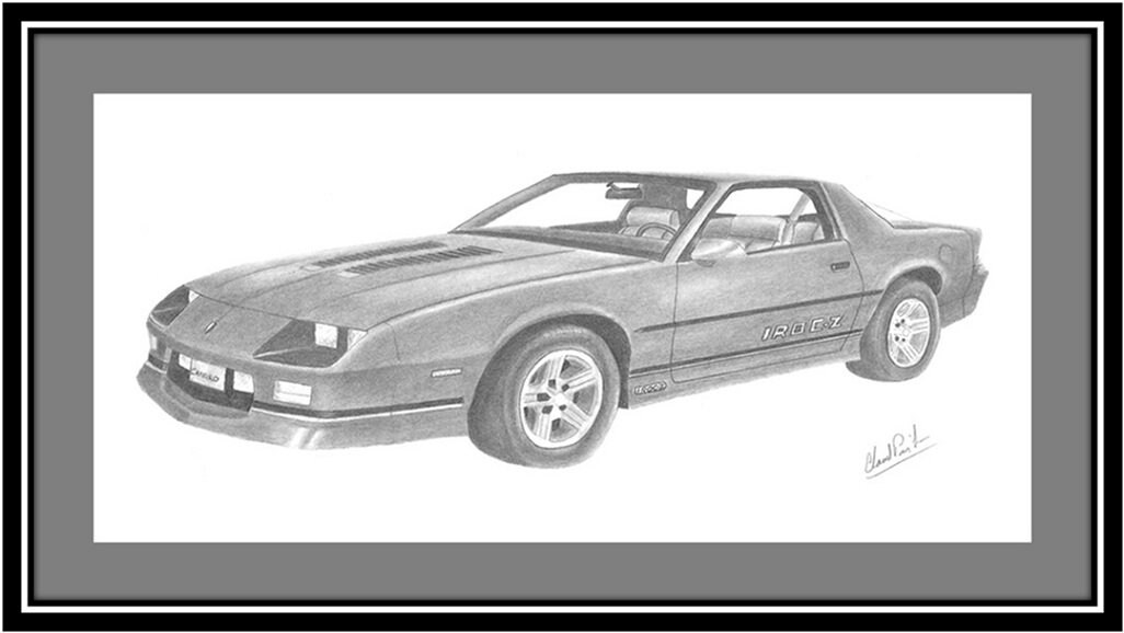 Camaro Wall Decoration, Print of My Drawing of a Camaro IROC-Z, 1986-87 ...