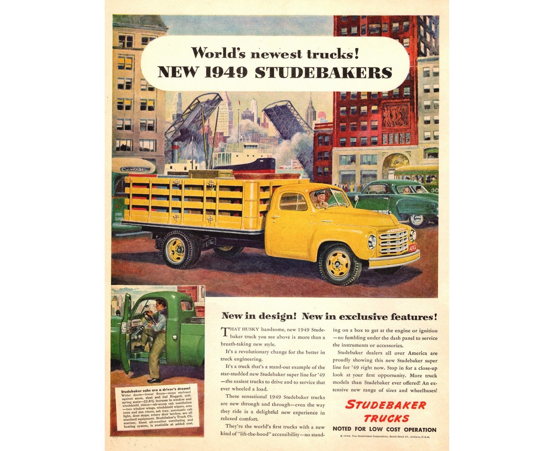 Original 10 X 13 Inches 1949 Studebaker Advertisement, Studebaker Wall ...
