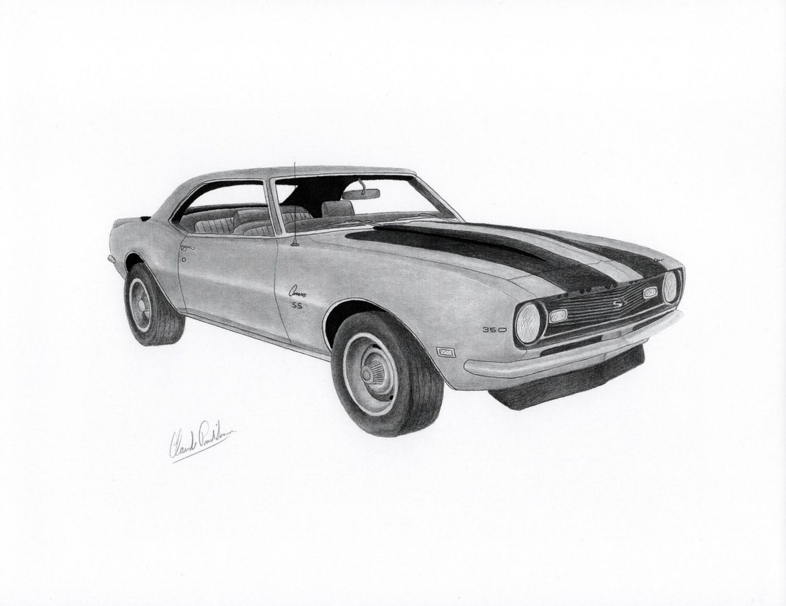 Print of My Drawing of a 1968 Camaro SS Camaro Wall - Etsy Canada