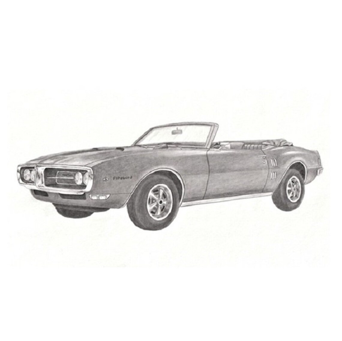 Print of My Drawing of a 1968 Firebird, Pontiac Firebird Wall ...
