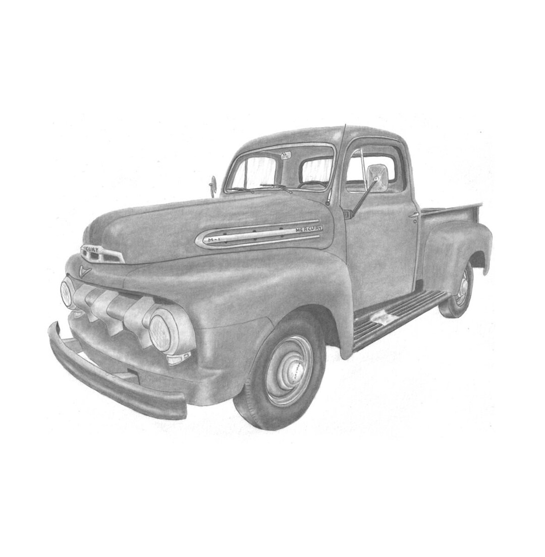Print of My 1951 Mercury Drawing, Mercury Wall Decoration, - Etsy