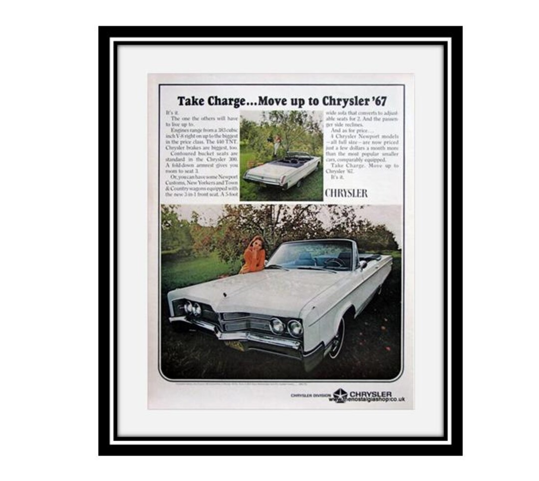 Original 10 X 13 Inches 1967 Chrysler Advertisement - 55 - Etsy