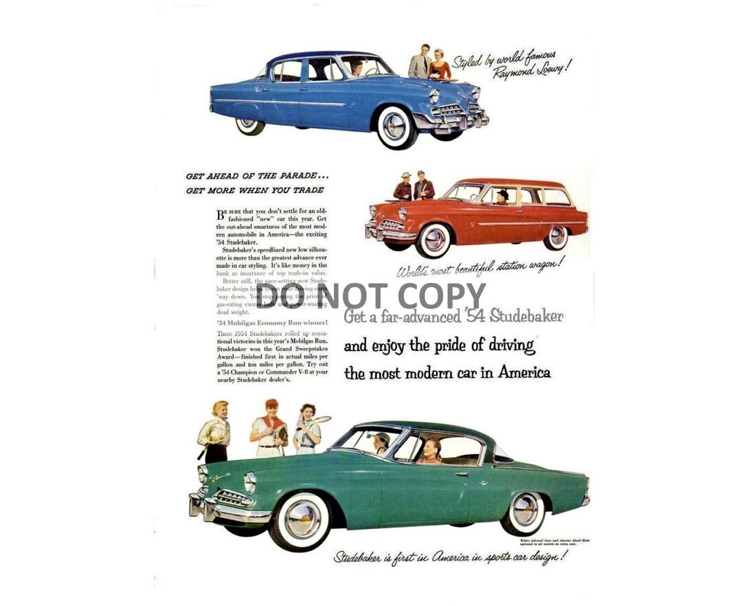 Original 10 X 13 Inches 1954 Studebaker Advertisement, Studebaker Wall ...