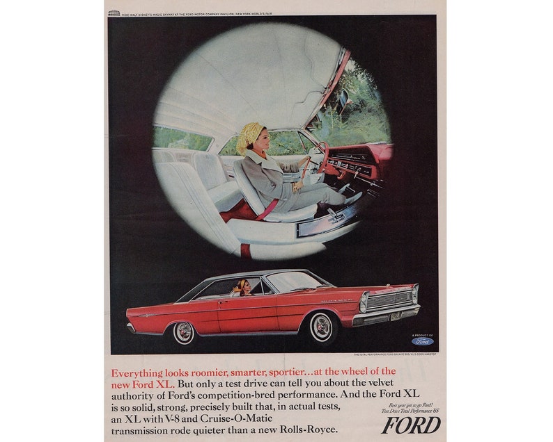 Ford Galaxie Wall Decoration, Original 10 X 13 Advertisement of a 65 ...