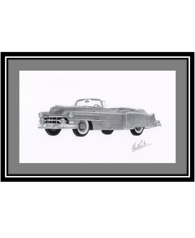 Print of My 1953 Cadillac Drawing Cadillac Wall Decoration - Etsy