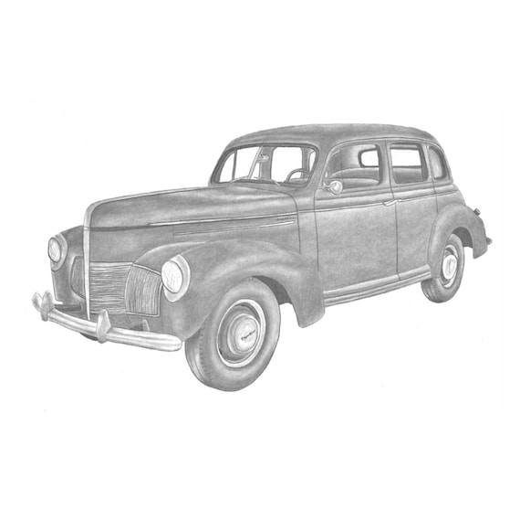 Print of My 1940 Studebaker Champion Drawing Studebaker Wall - Etsy
