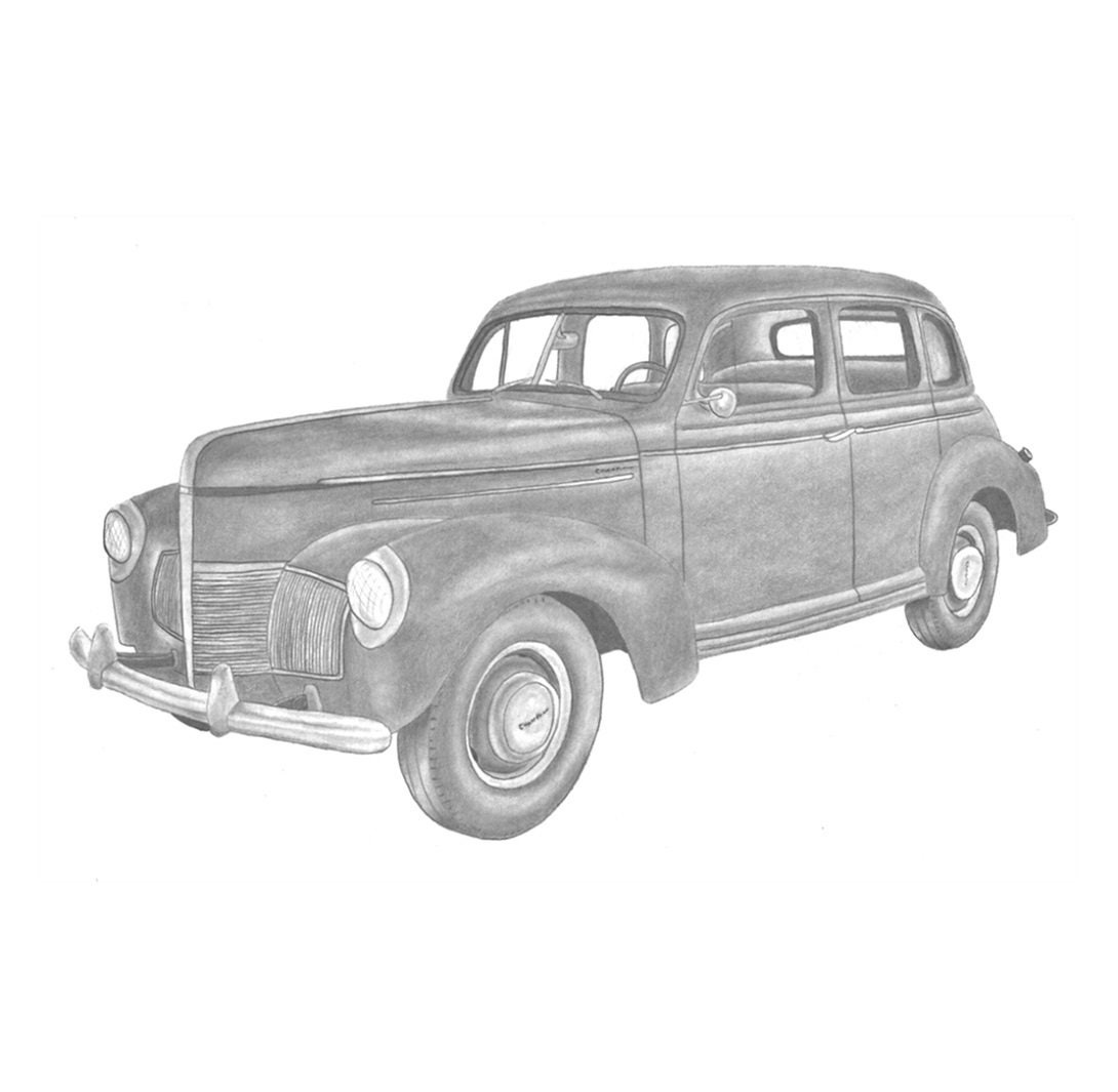 Print of My 1940 Studebaker Champion Drawing, Studebaker Wall ...