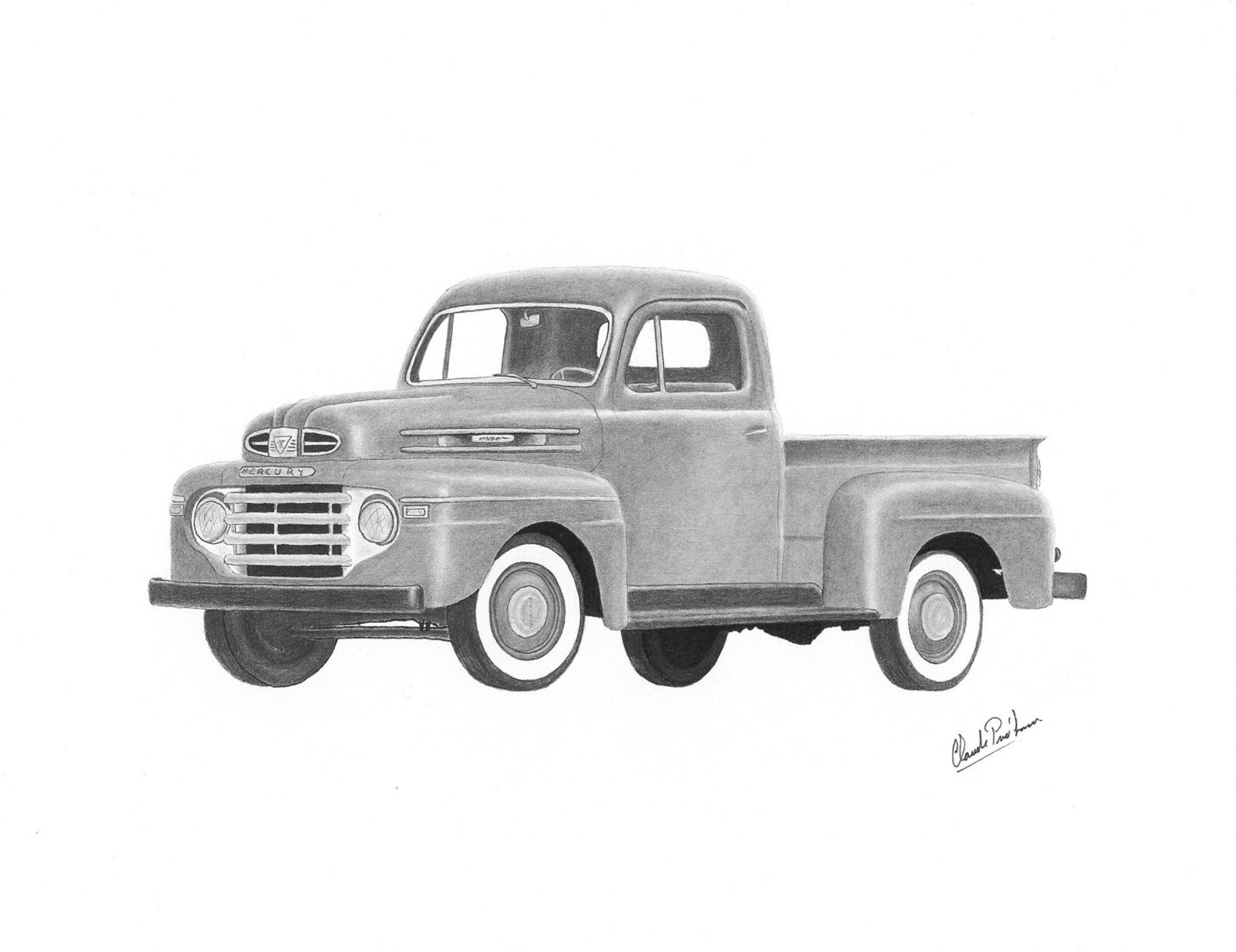 Print of My Original Pencil Drawing of a 1948 to 1950 Mercury Pick up ...