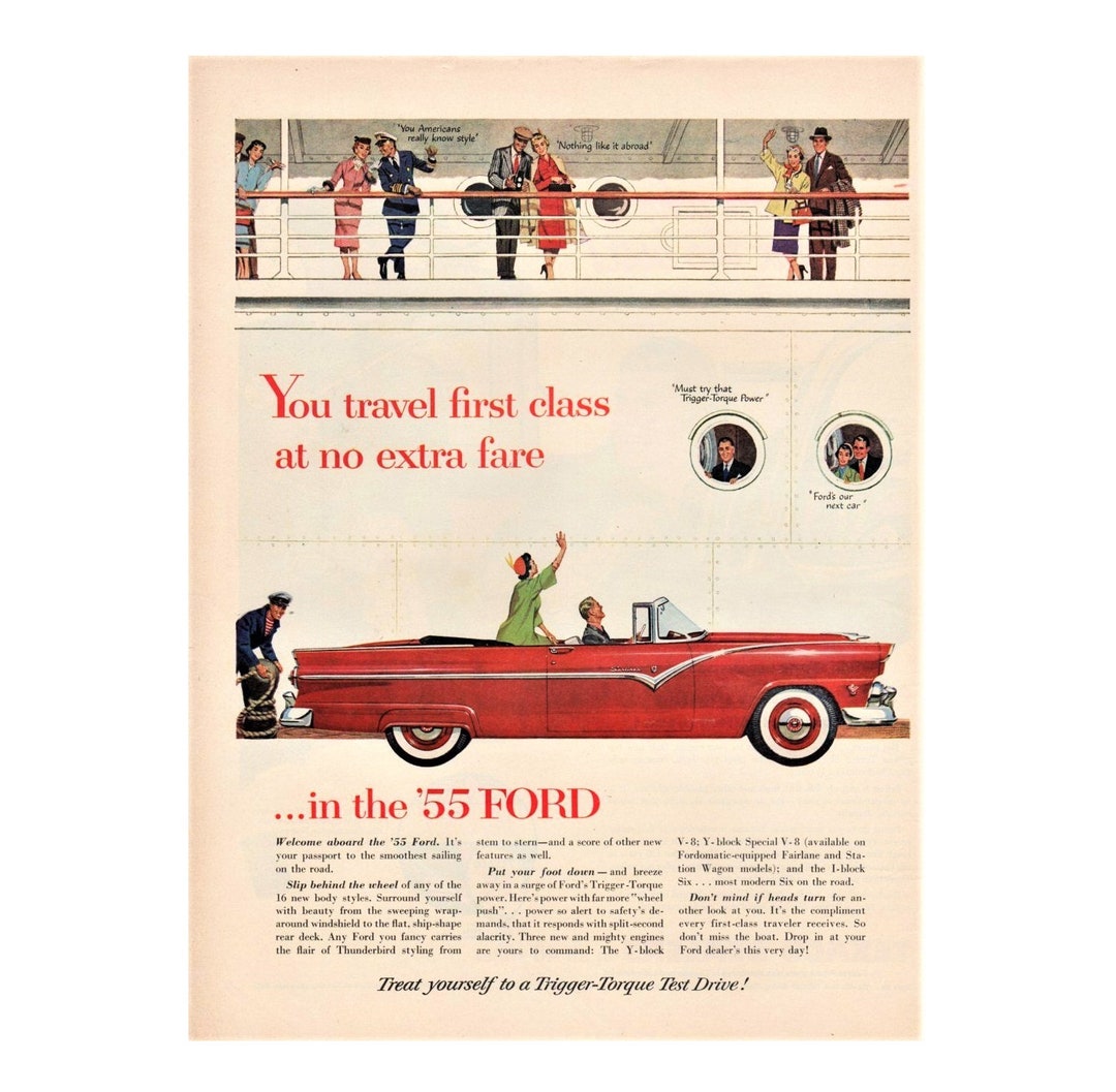 Original 10 X 13 Inches 1955 Ford Advertisement, Ford Wall Decoration ...