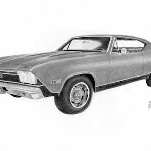 Print of My Drawing of a 1968 Chevelle , Chevelle Wall Decoration, - Etsy