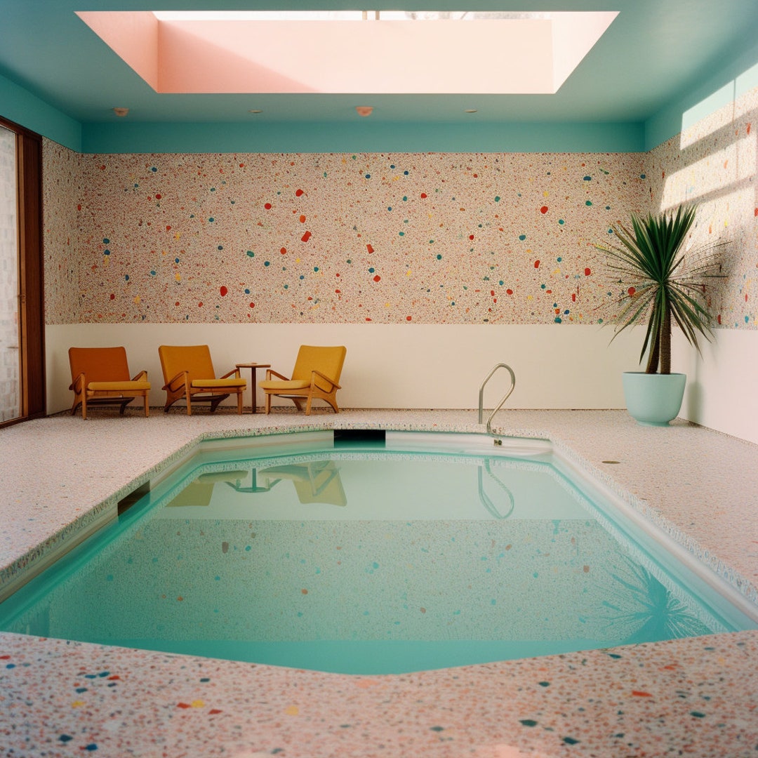 Wes Anderson Inspired Pool Digital Print 3000 X 3000 (300dpi) JPG and ...