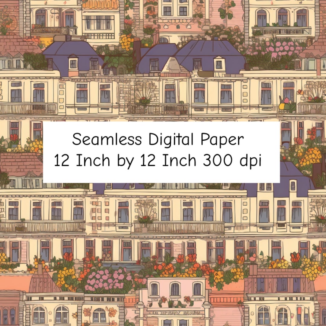 Wes Anderson Inspired Buildings Repeating Pattern - Etsy