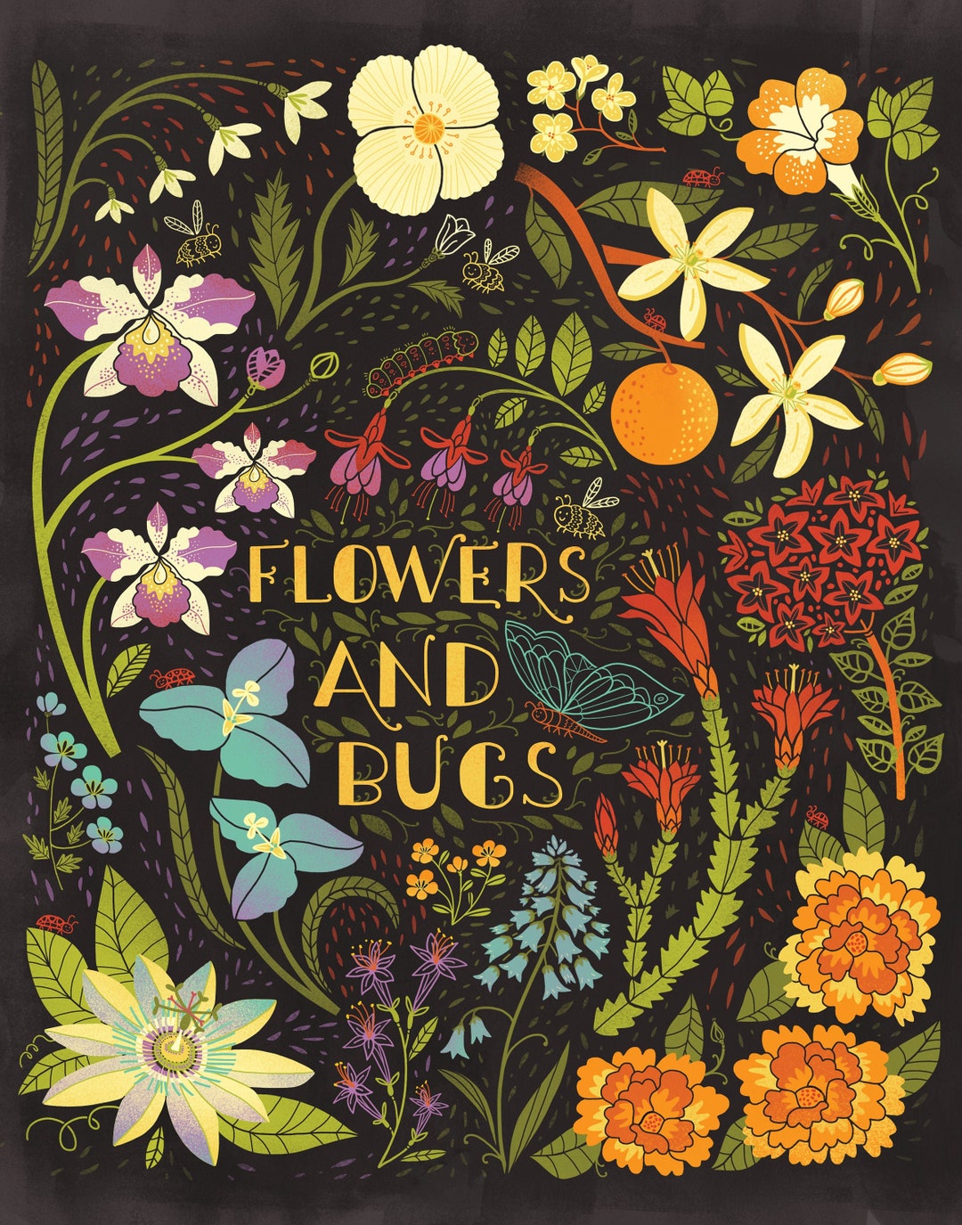 NEW Flowers and Bugs Art Print - Etsy