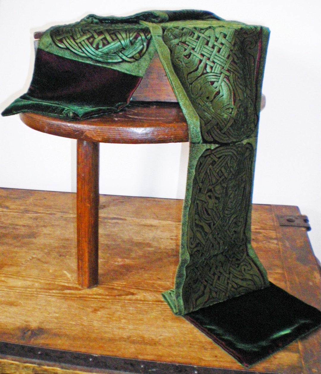 Hand Printed Embossed Velvet Scarf Celtic Design - Etsy UK