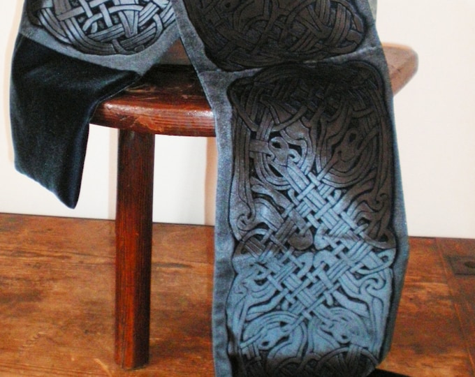 Hand Printed Embossed Velvet Scarf Celtic Design - Etsy
