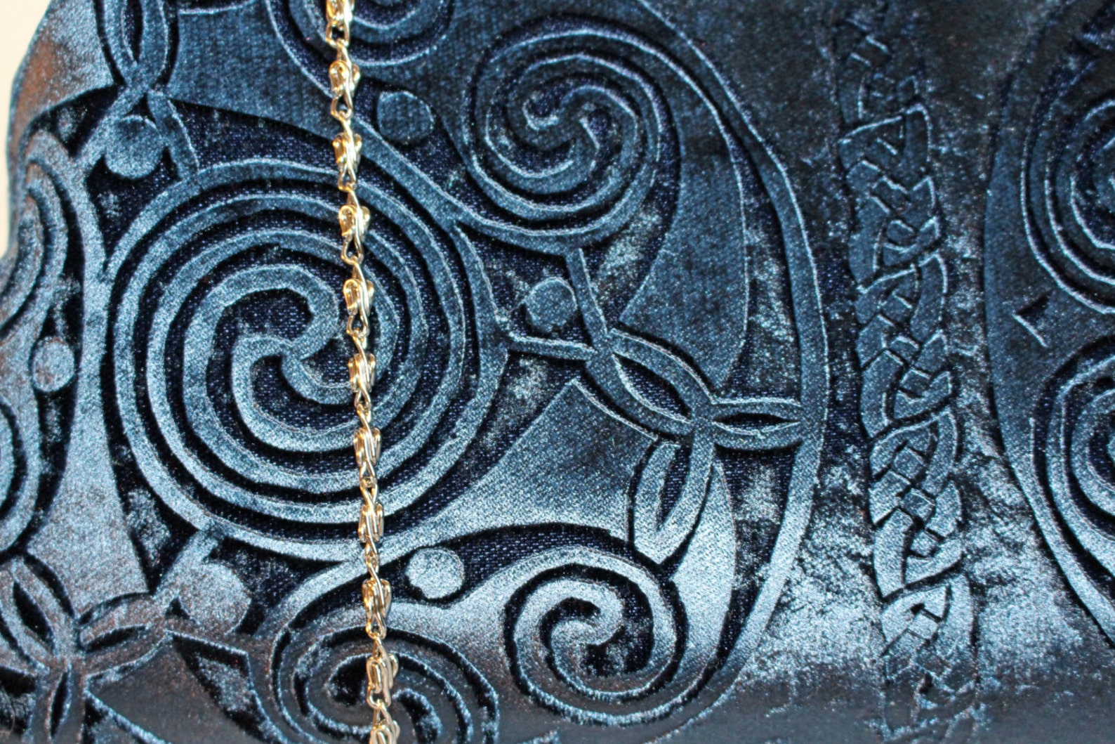 Celtic Spirals Hand Printed Design Kisslock Bag in a Blue | Etsy