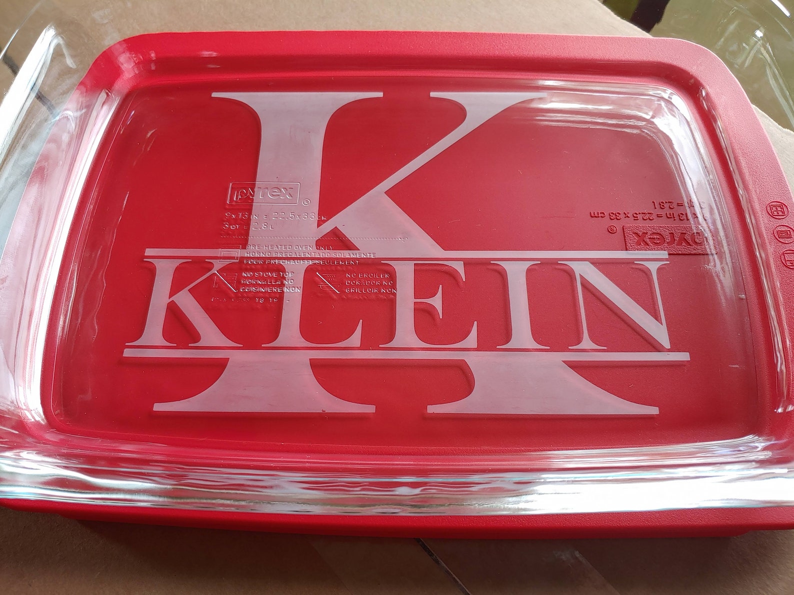 Personalized Etched Pyrex Baking Casserole Dish Wedding - Etsy