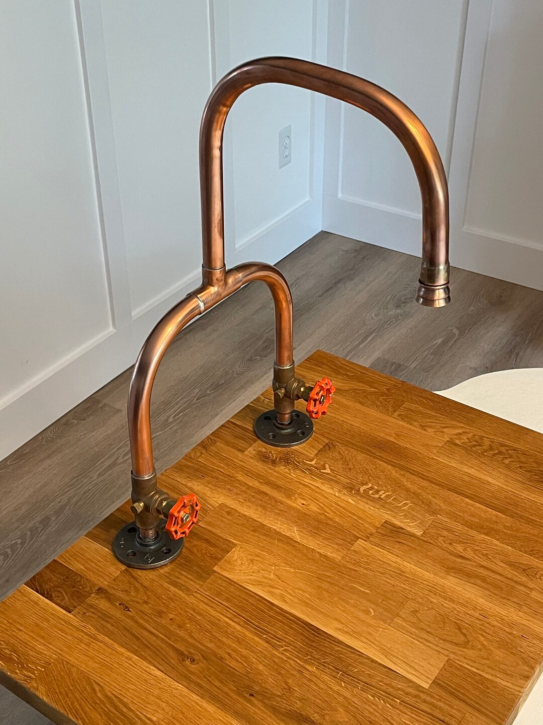 Copper Kitchen/bar Faucet With Black Iron Flanges - Etsy UK
