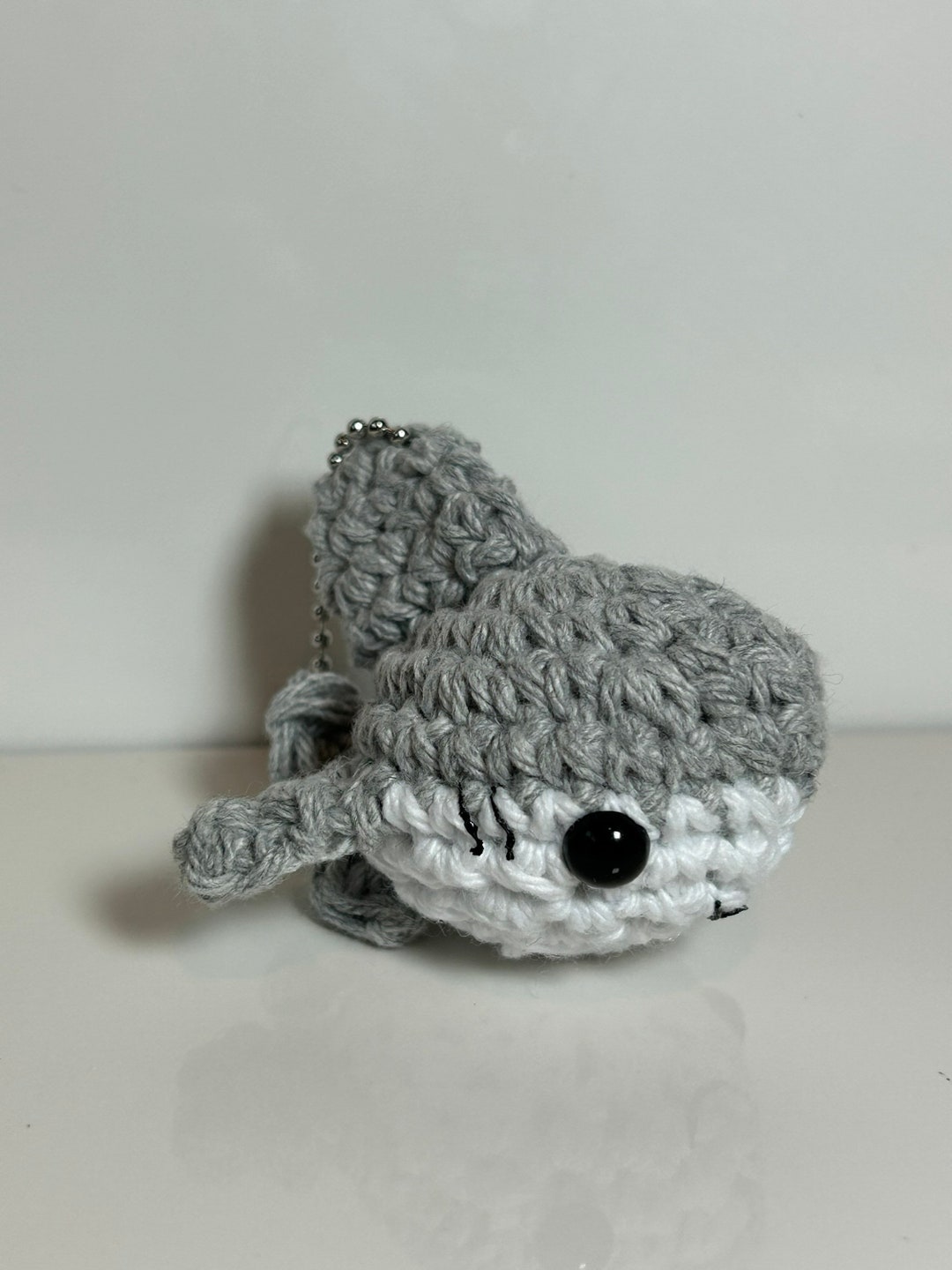 Tiny Crochet Shark Keychain - Etsy